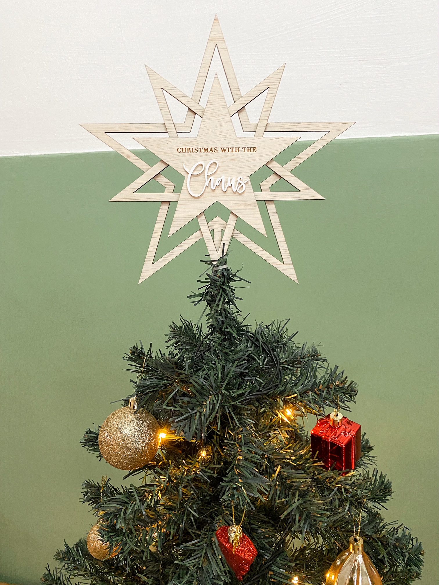 Christmas Wooden Tree Topper - Ohfriday!