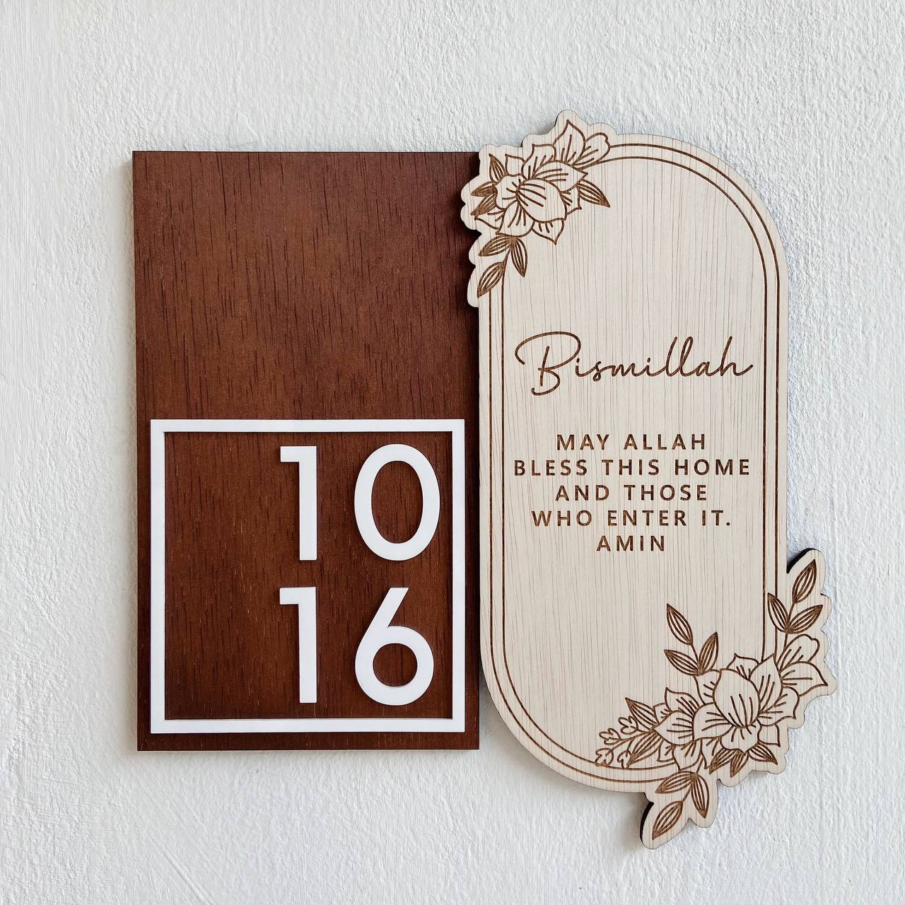 Fleur Custom Stained Wood Unit Number - Ohfriday!